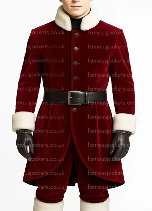 Men’s Santa Claus Maroon Coat | Santa Claus Velvet Coat