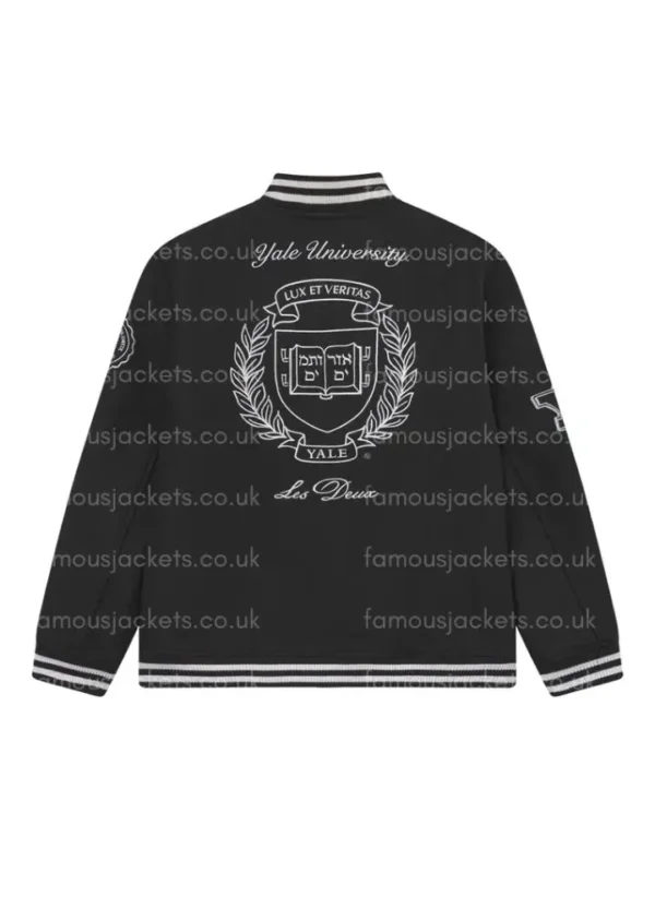 Yale Varsity Black Jacket | Men's Yale Varsity Wool Jacket