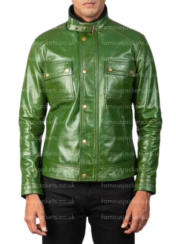 Men's Vintage Green Jacket | Green Leather Jacket